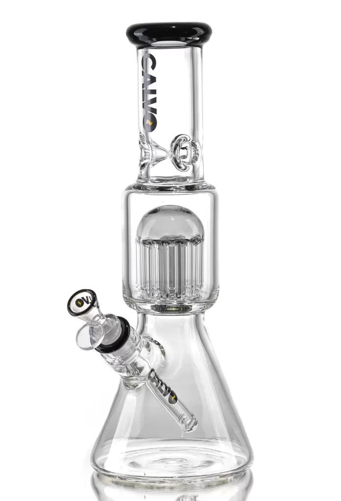 Beaker Tree Perc Black M 35 cm Calvoglass – La Juana Growshop